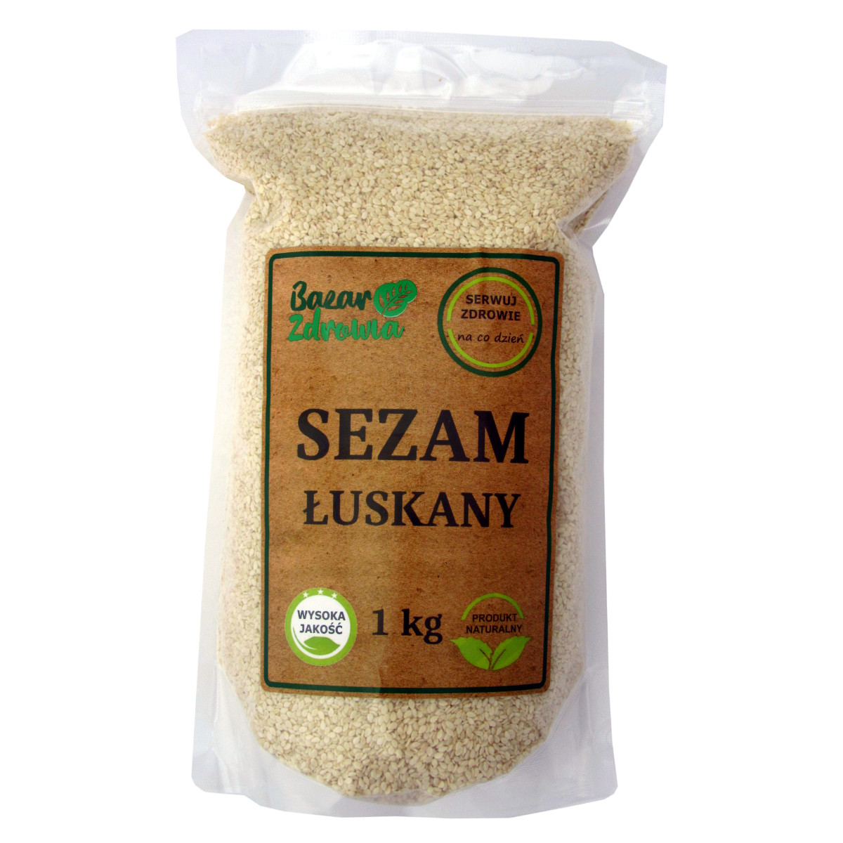 Sezam ziarno łuskany 1kg 1000g- BAZAR ZDROWIA + GRATIS - Bazar Zdrowia
